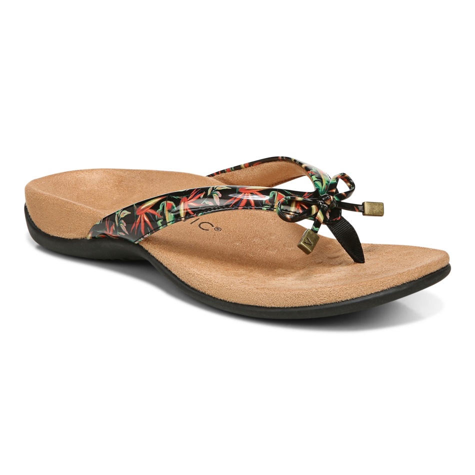 Bella Toe Post Sandale Vionic Noir Tropical [VIONICFR1341] : Chaussures ...