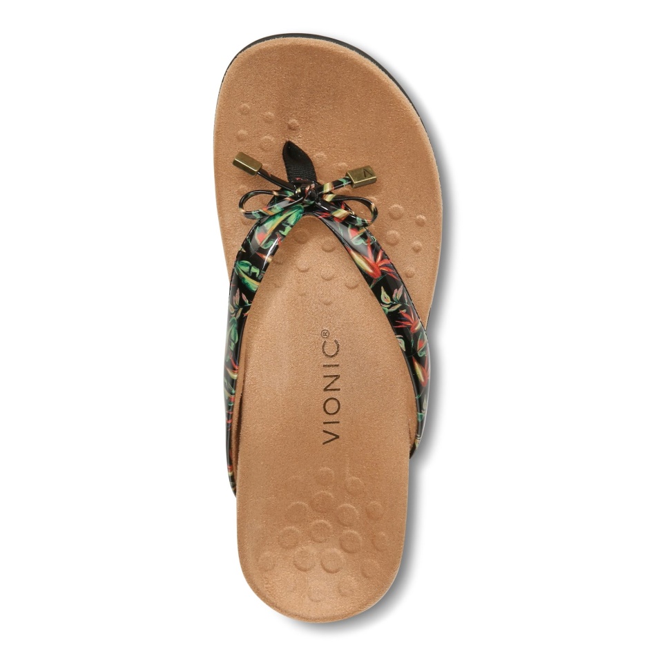 Bella Toe Post Sandale Vionic Noir Tropical [VIONICFR1341] : Chaussures ...