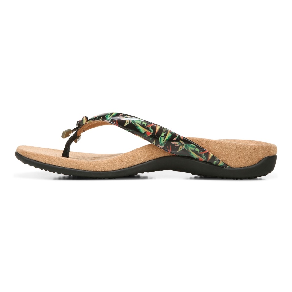 Bella Toe Post Sandale Vionic Noir Tropical [VIONICFR1341] : Chaussures ...