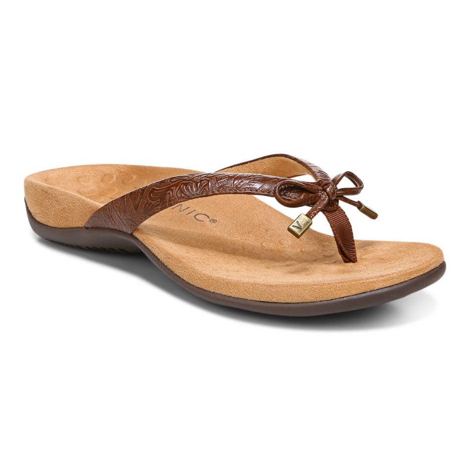 Bella Toe Post Sandale Vionic Brun Gaufré [VIONICFR1353] : Chaussures ...