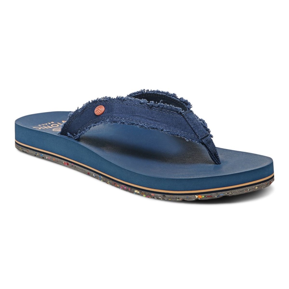Vionic Beach Unwind Toe Post Sandale Bleu Marine [VIONICFR1298 ...