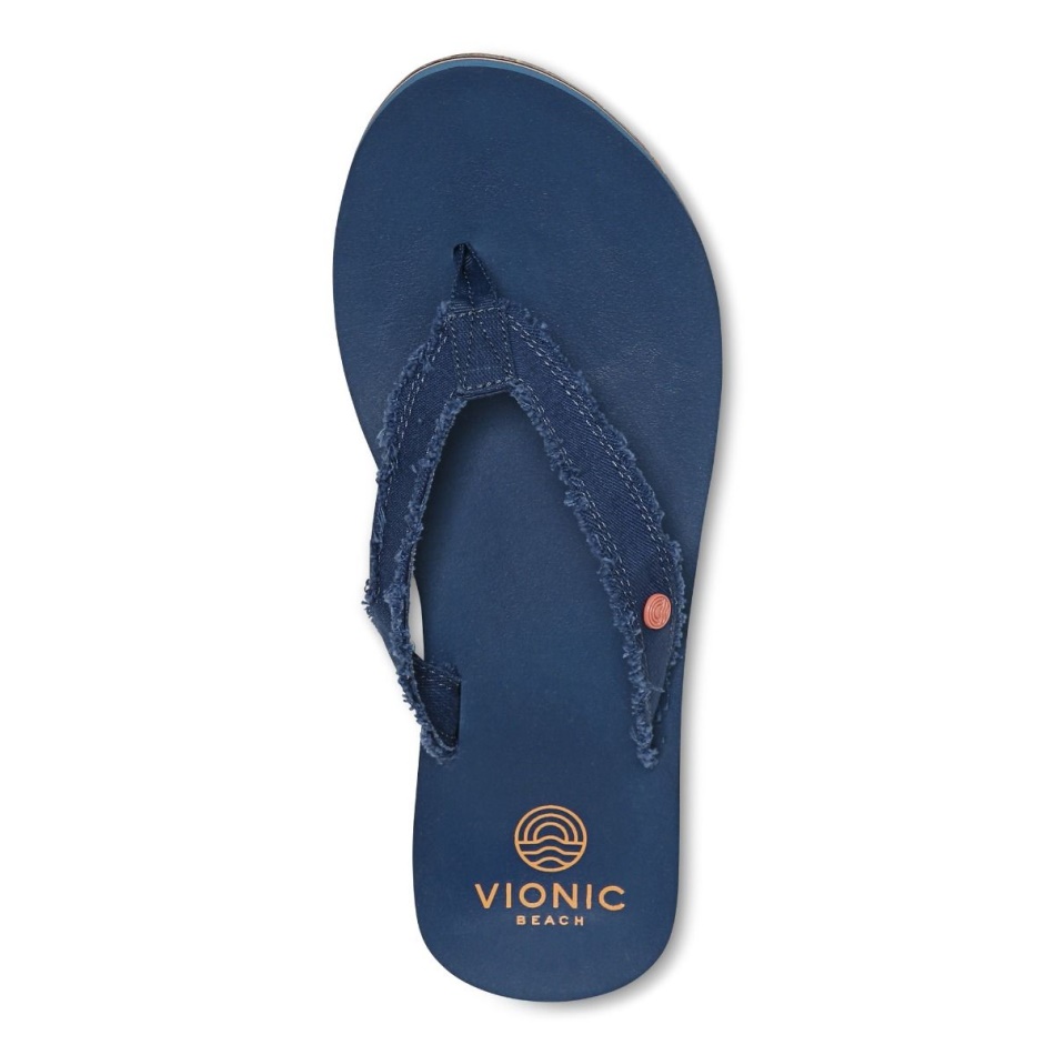 Vionic Beach Unwind Toe Post Sandale Bleu Marine [VIONICFR1298 ...