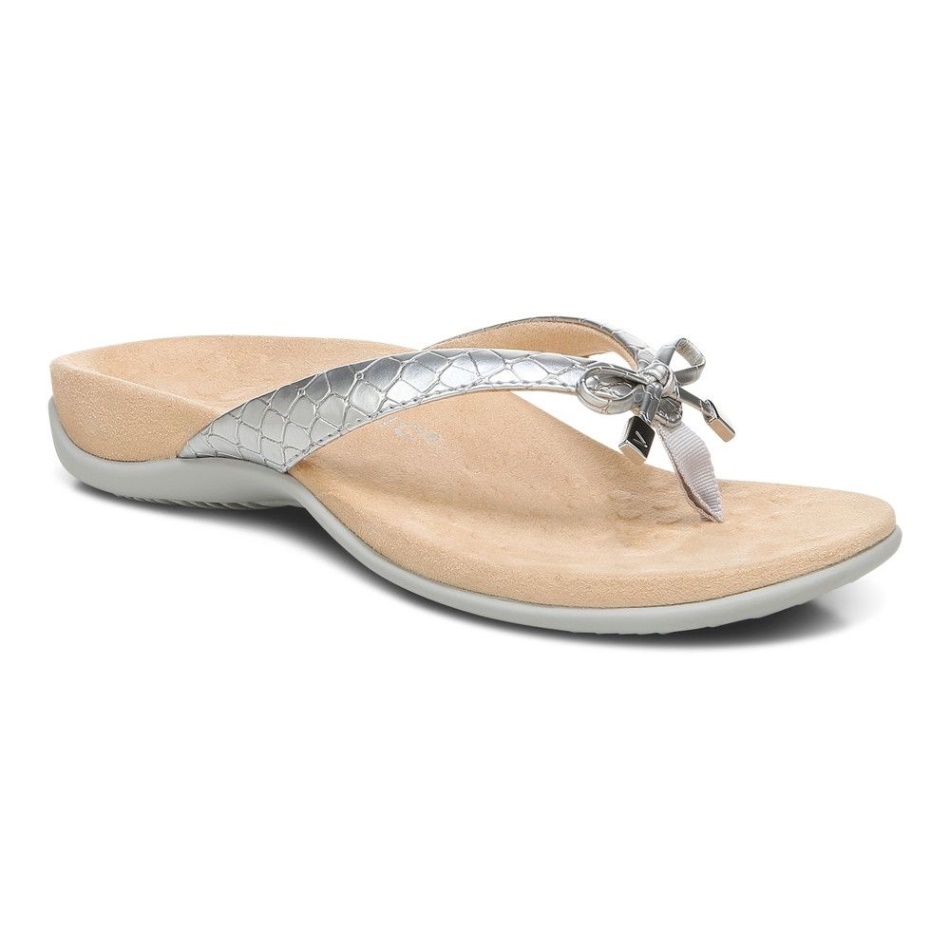 Bella Toe Post Sandale Argent Vionic [VIONICFR294] : Chaussures de ...