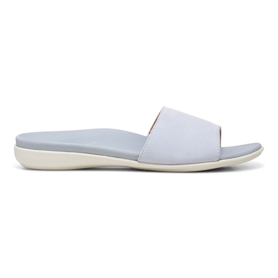Vionic Val Slide Sandale Bleu Brume [VIONICFR614] : Chaussures de ...