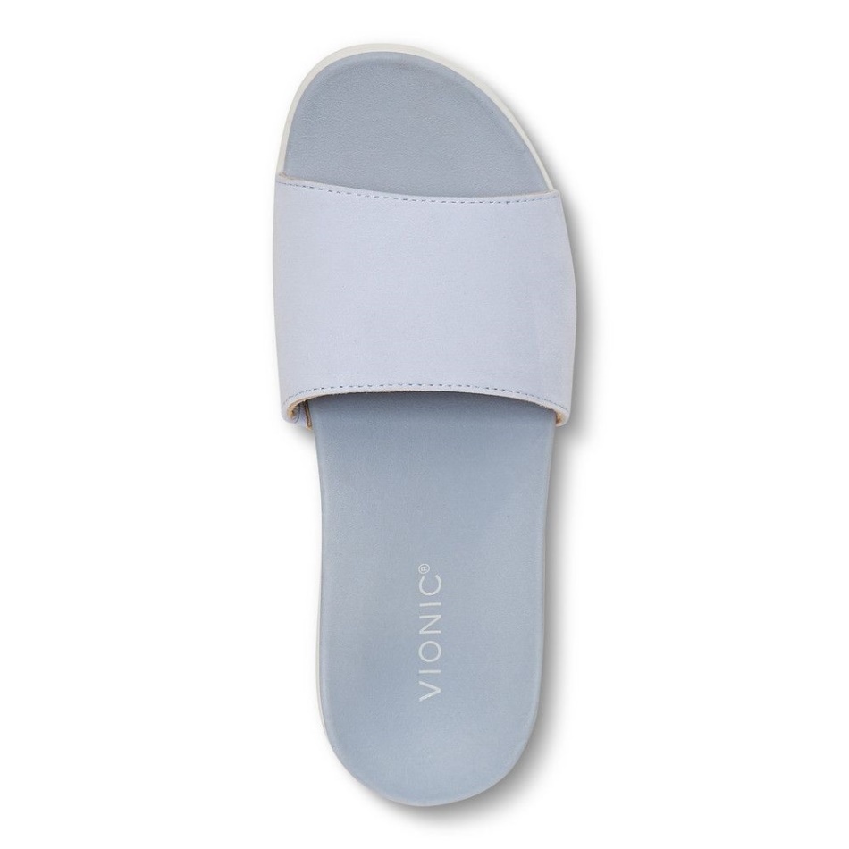 Vionic Val Slide Sandale Bleu Brume [VIONICFR614] : Chaussures de ...